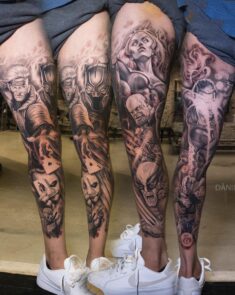 Marvel & DC Leg Sleeve Tattoo – InkStyleMag